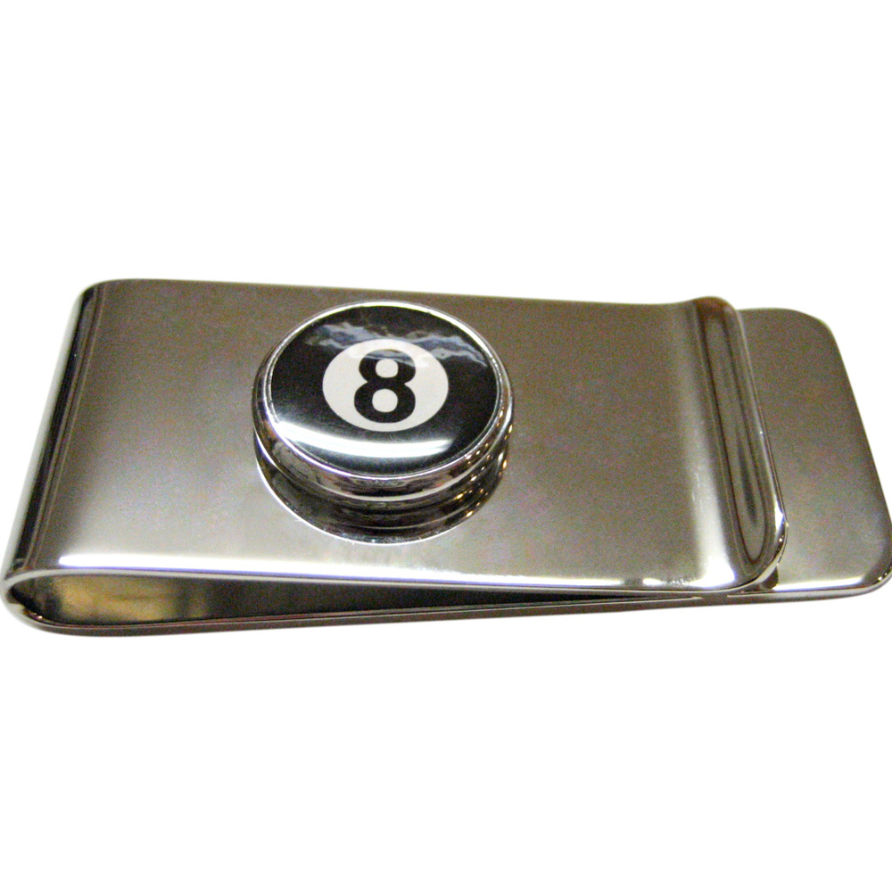 Flat Eight Ball Billiards Money Clip - Gem